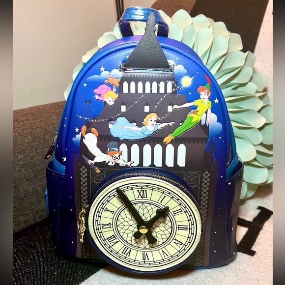 Disney | Bags | Nwt Disney Loungefly Peter Pan Big Ben Clock Backpack ...